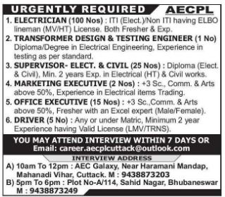 Odisha Jobs - Urgent-Need for AECPL May-2023